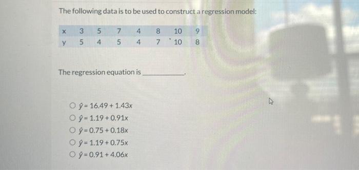 Solved The following data is to be used to construct a | Chegg.com