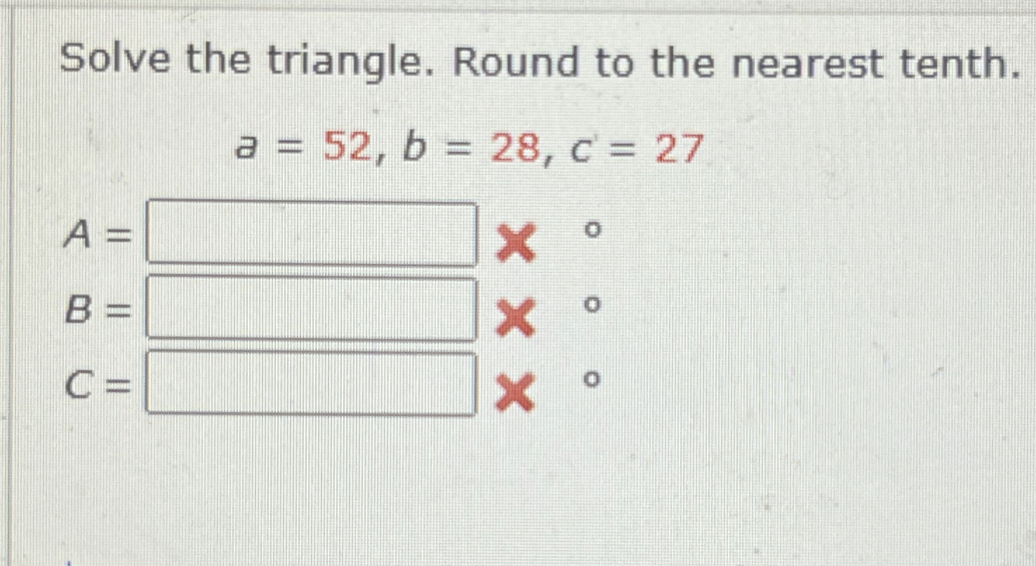 Solved Solve the triangle. Round to the nearest | Chegg.com
