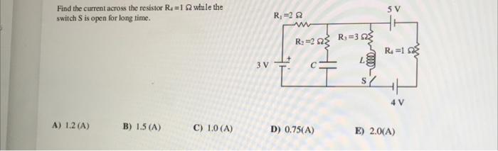 Solved Find the current across the resistor R4=1Ω while the | Chegg.com