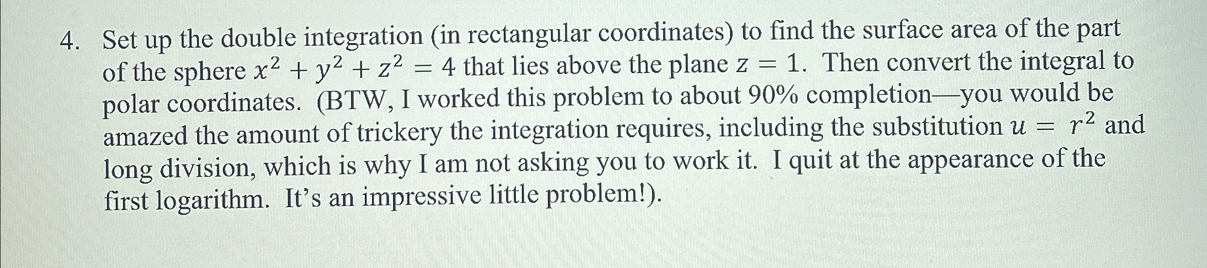 Solved Set up the double integration (in rectangular | Chegg.com