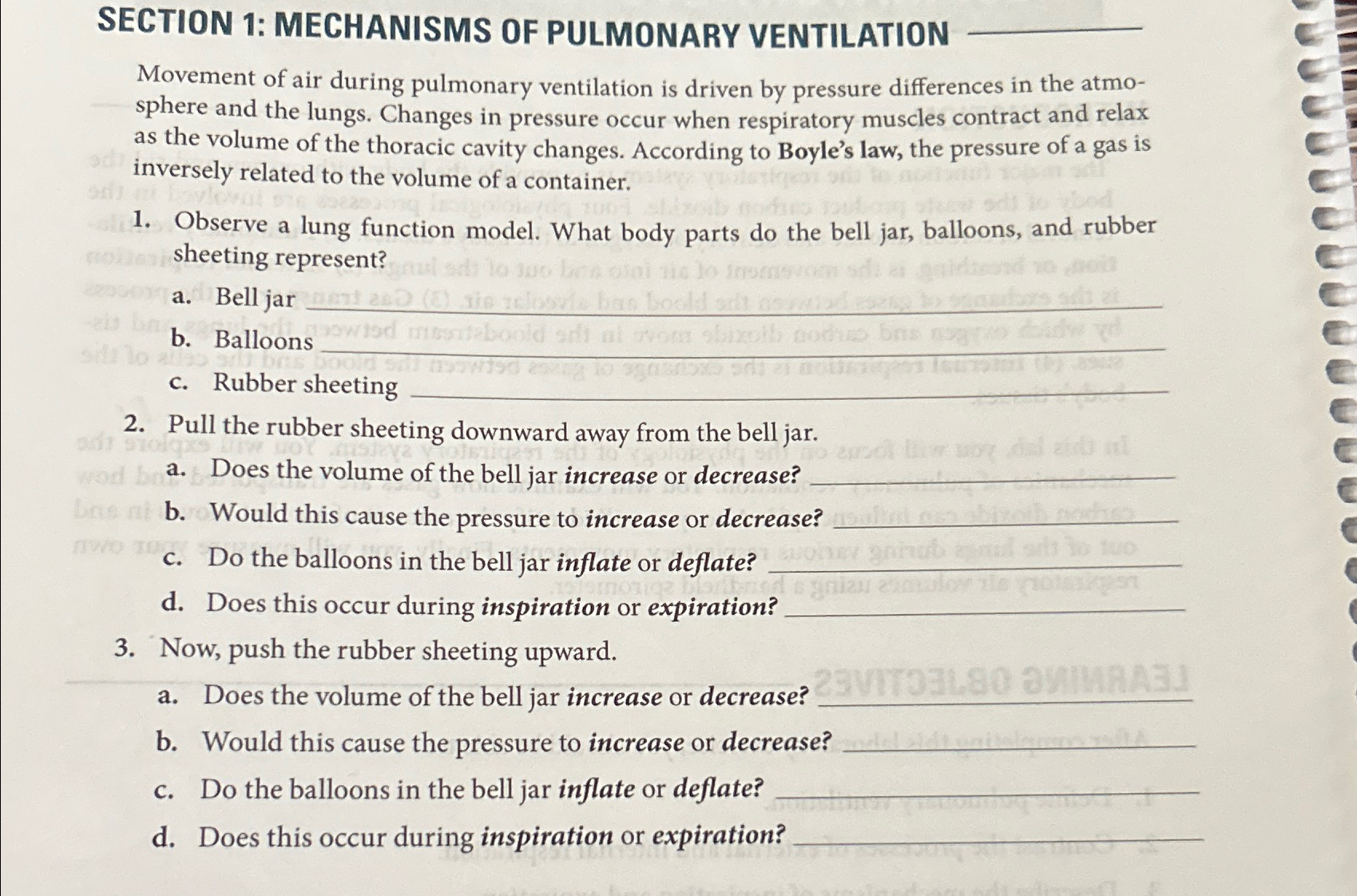 Solved SECTION 1: MECHANISMS OF PULMONARY | Chegg.com