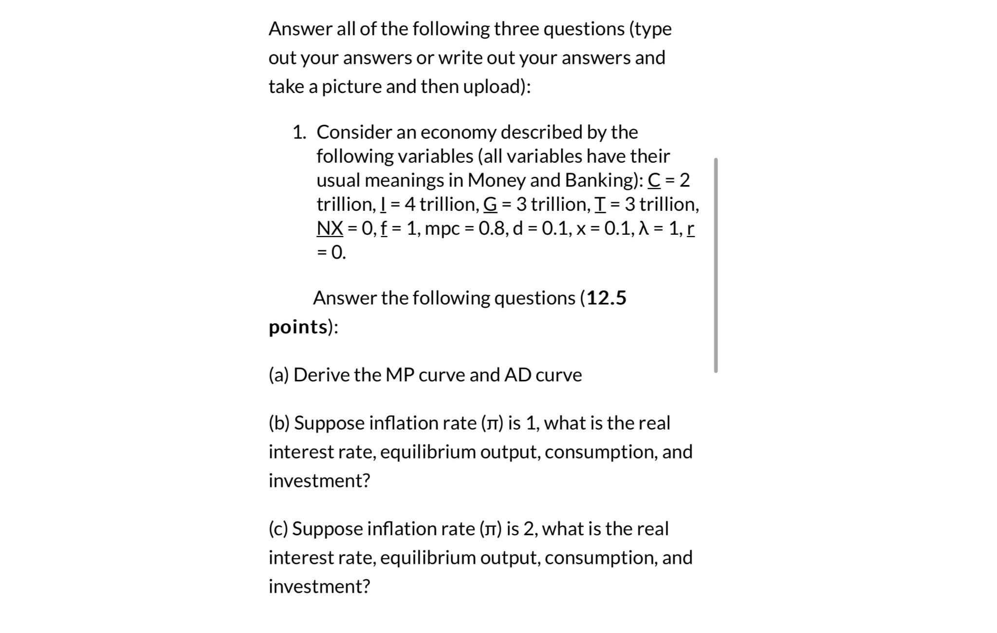 Solved Answer all of the following three questions (type out | Chegg.com