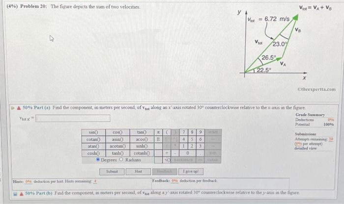 Solved (4\%) Problem 20: The figure depicts the sum of two | Chegg.com