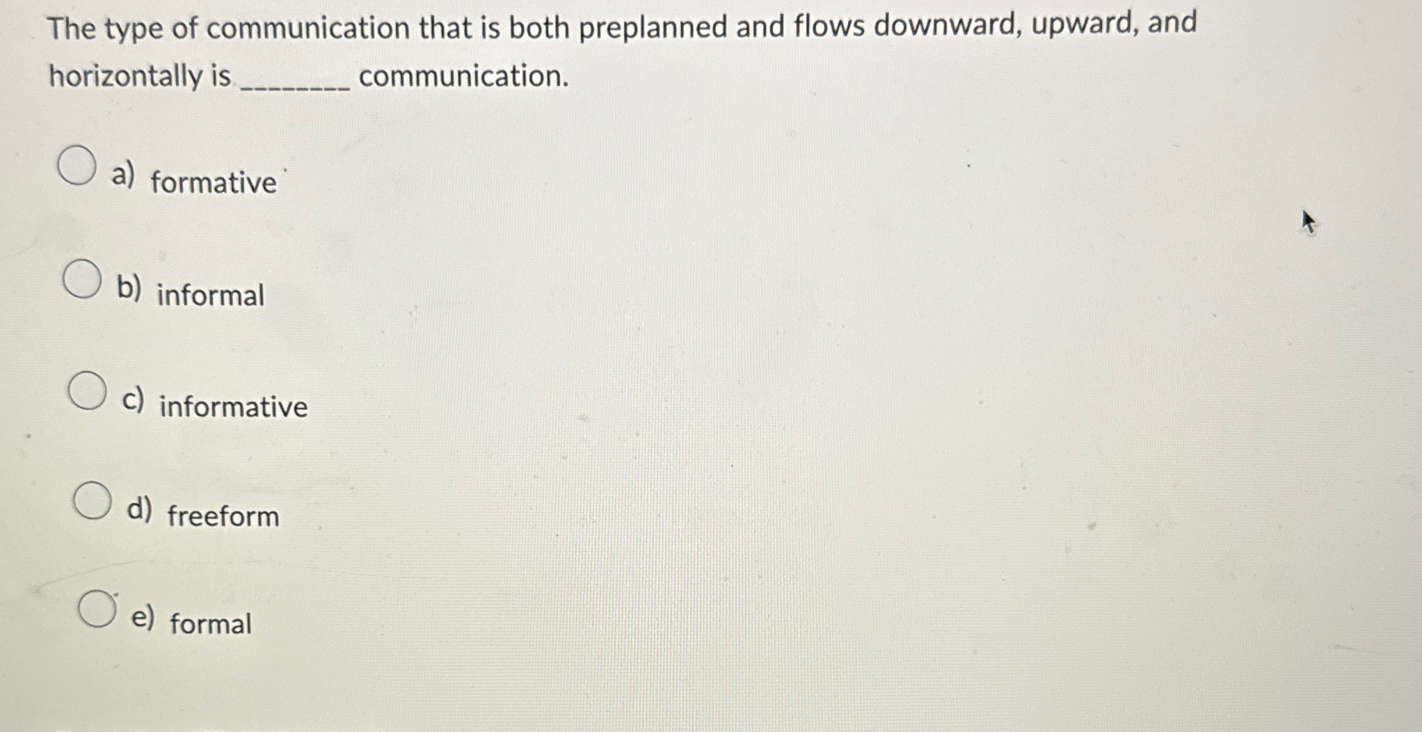 Solved The type of communication that is both preplanned and | Chegg.com