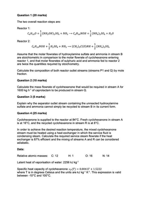Solved The nylon precursor caprolactam is synthesised via a | Chegg.com