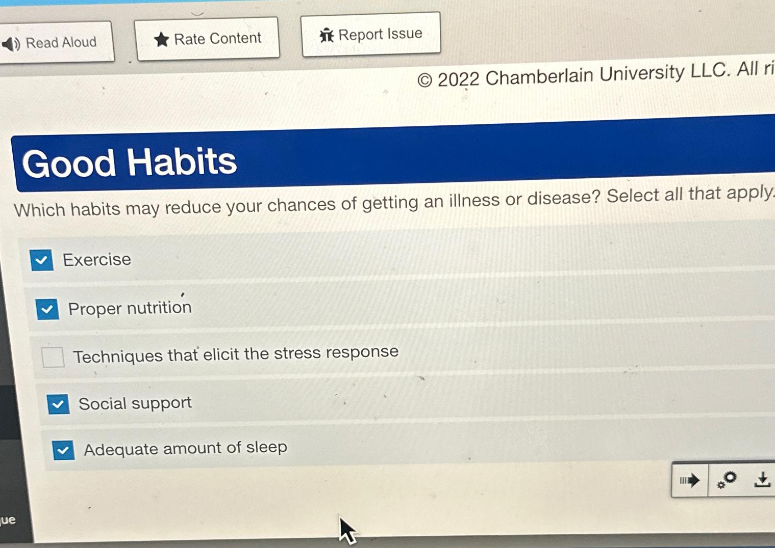Solved Read Aloud(c) 2022 ﻿Chamberlain University LLC. ﻿All | Chegg.com