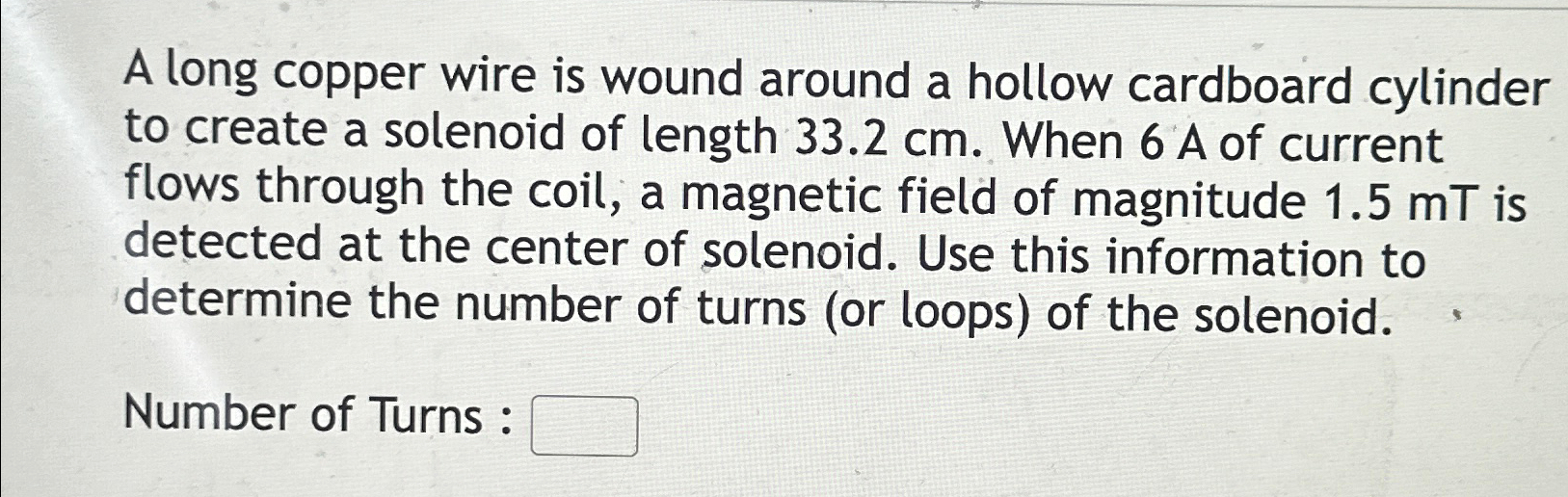 Solved A long copper wire is wound around a hollow cardboard | Chegg.com