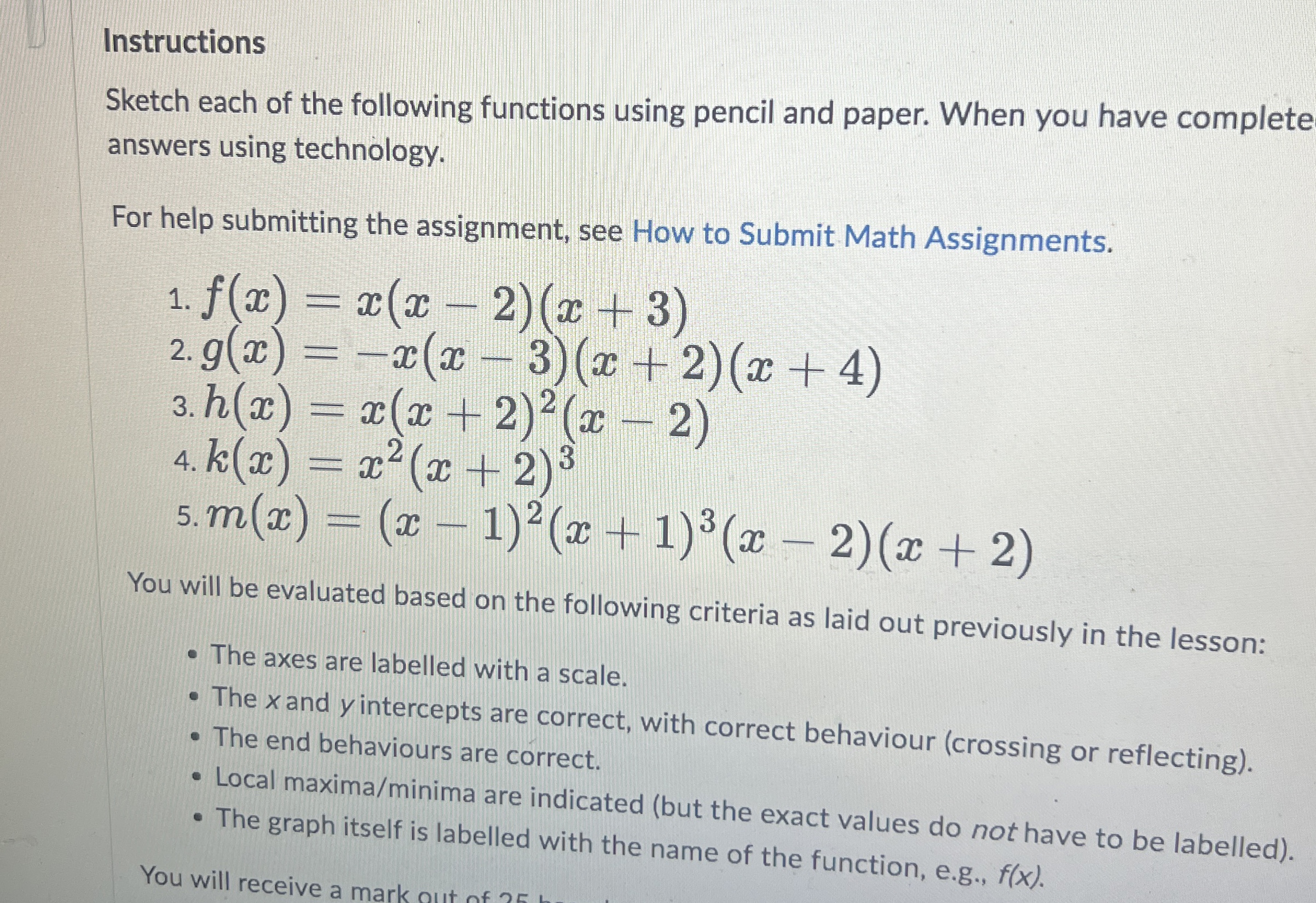 Solved InstructionsSketch each of the following functions | Chegg.com