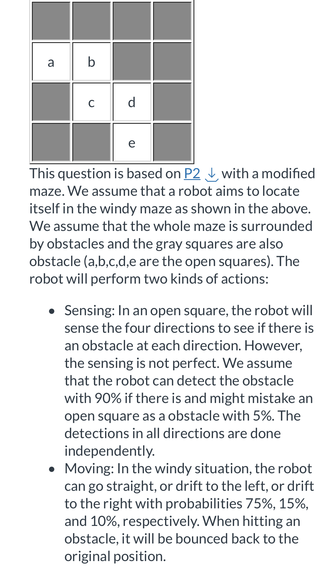 Solved This question is based on P2 ﻿with a modified maze. | Chegg.com