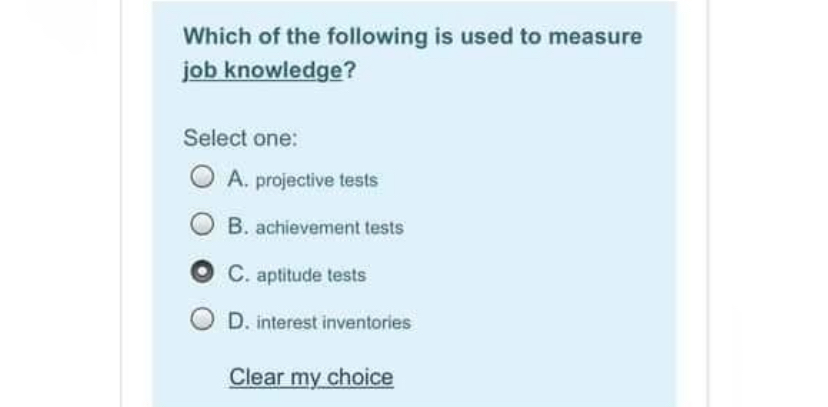 Solved Which of the following is used to measure job | Chegg.com