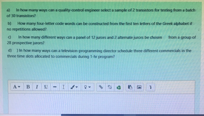 Solved a) In how many ways can a quality-control engineer | Chegg.com