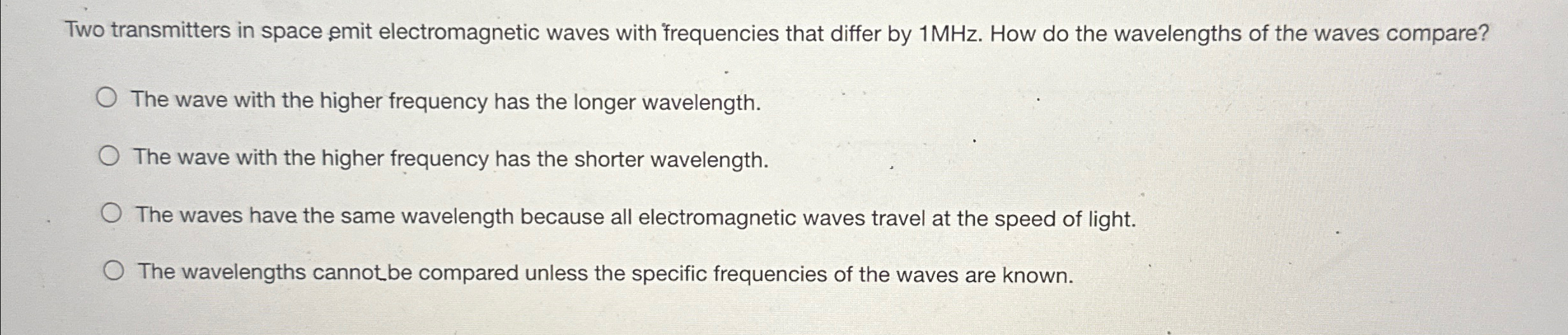 Solved Two transmitters in space emit electromagnetic waves | Chegg.com