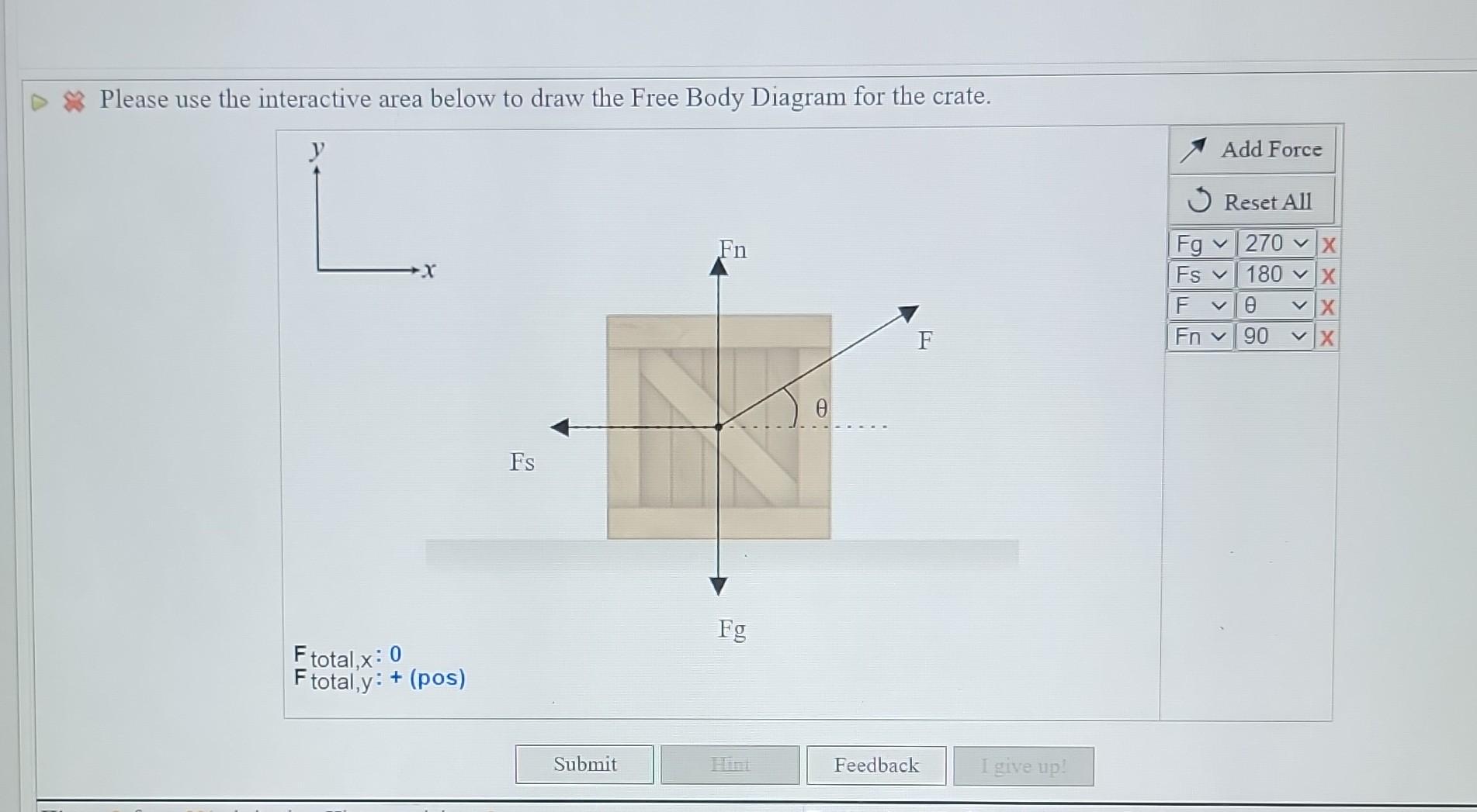 Solved A crate sits on a rough surface. Using a rope, a man | Chegg.com