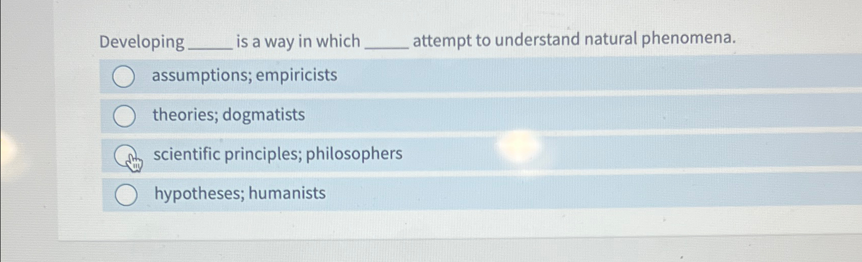 Solved Developing is a way in which attempt to understand | Chegg.com
