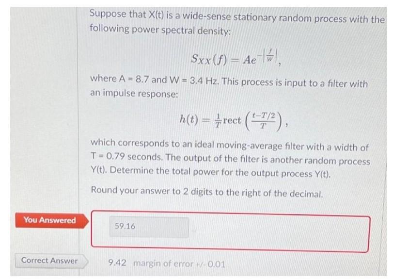 Solved Suppose that X(t) is a wide-sense stationary random | Chegg.com