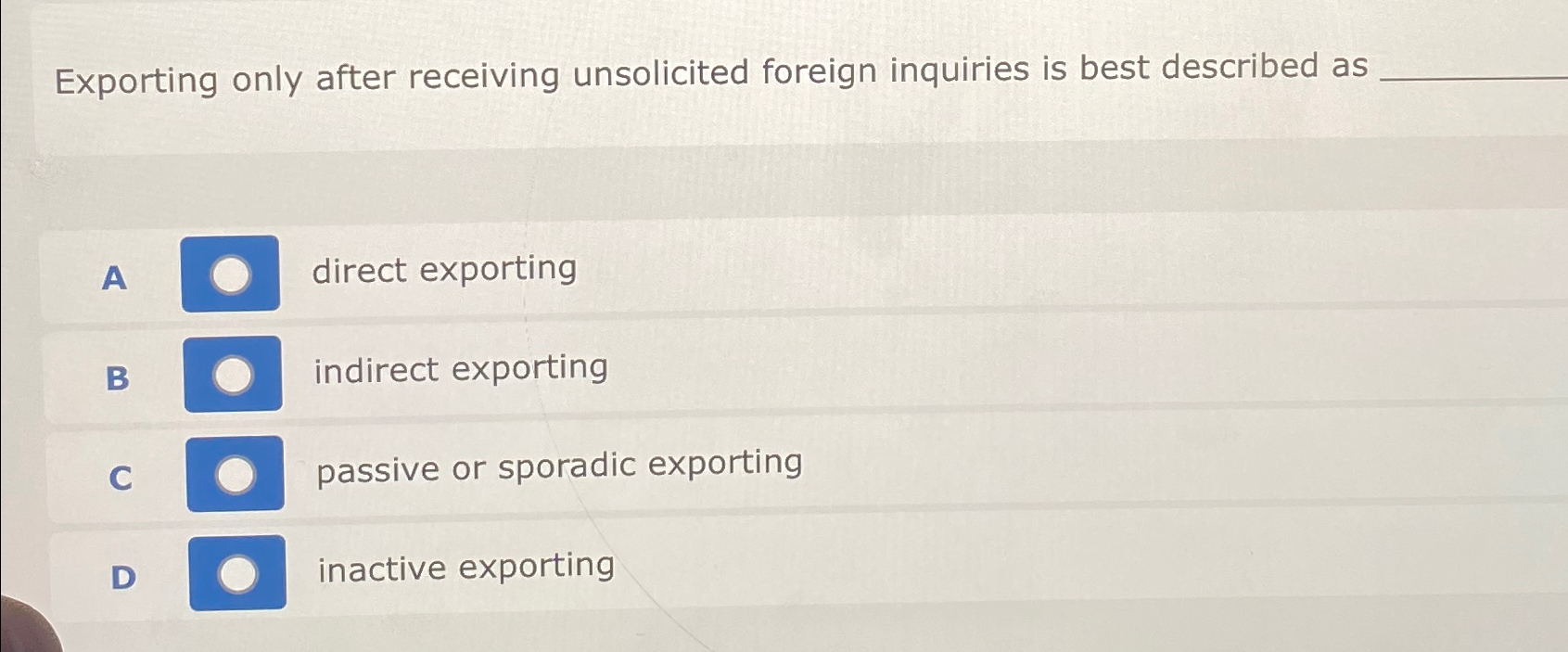 Solved Exporting only after receiving unsolicited foreign | Chegg.com