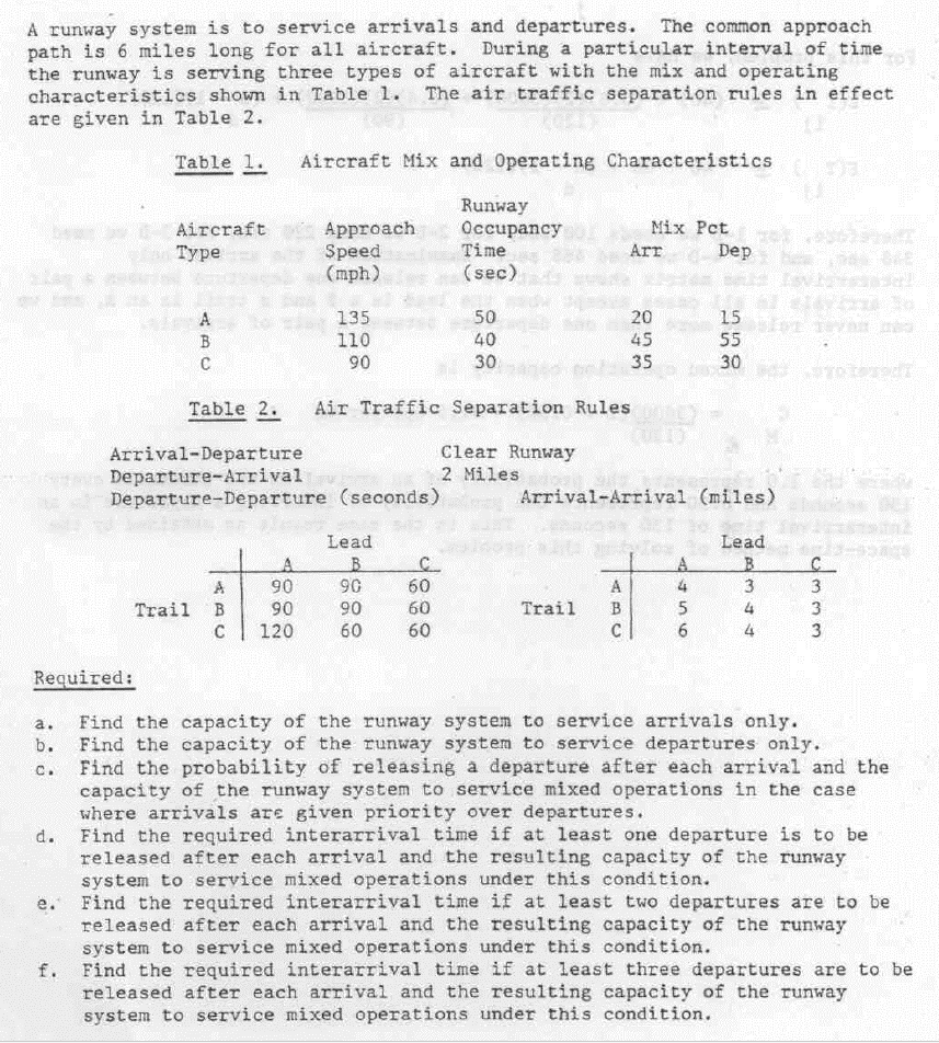 Solved A runway system is to service arrivals and | Chegg.com
