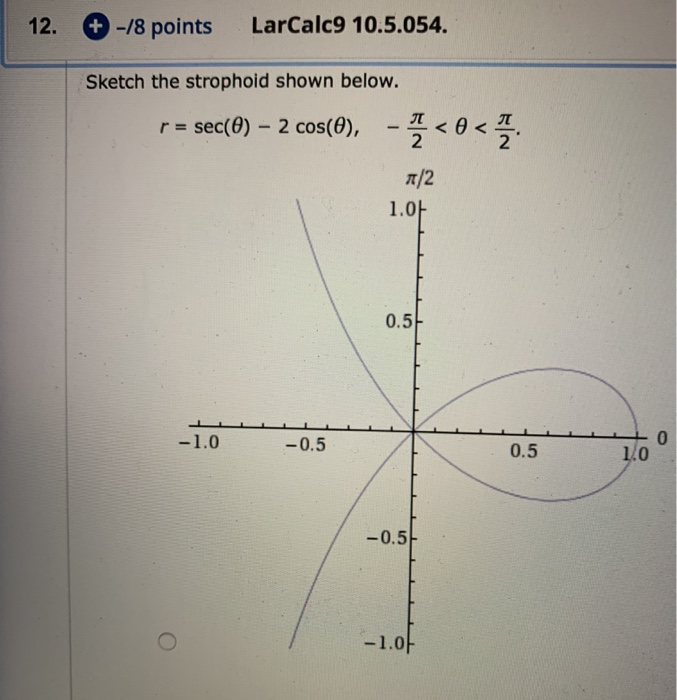Solved 12. + -18 points LarCalc9 10.5.054. Sketch the | Chegg.com