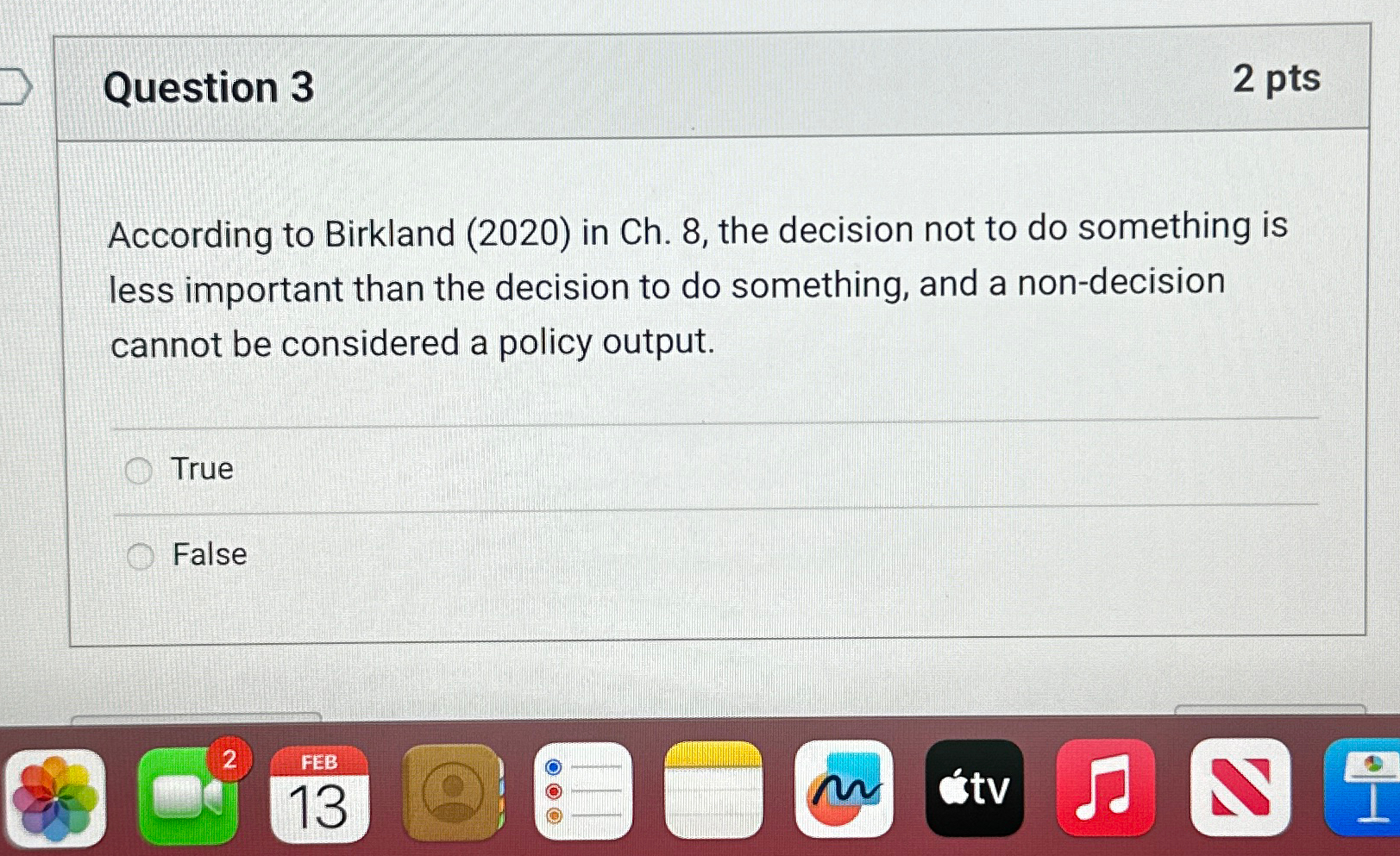 Solved Question 32 ﻿ptsAccording to Birkland (2020) ﻿in | Chegg.com