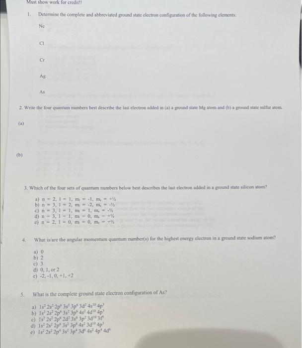 Solved 1. Determine the complete and abbreviated ground | Chegg.com
