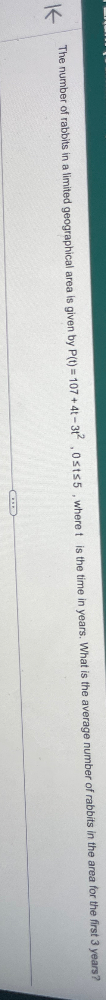 Solved The number of rabbits in a limited geographical area | Chegg.com