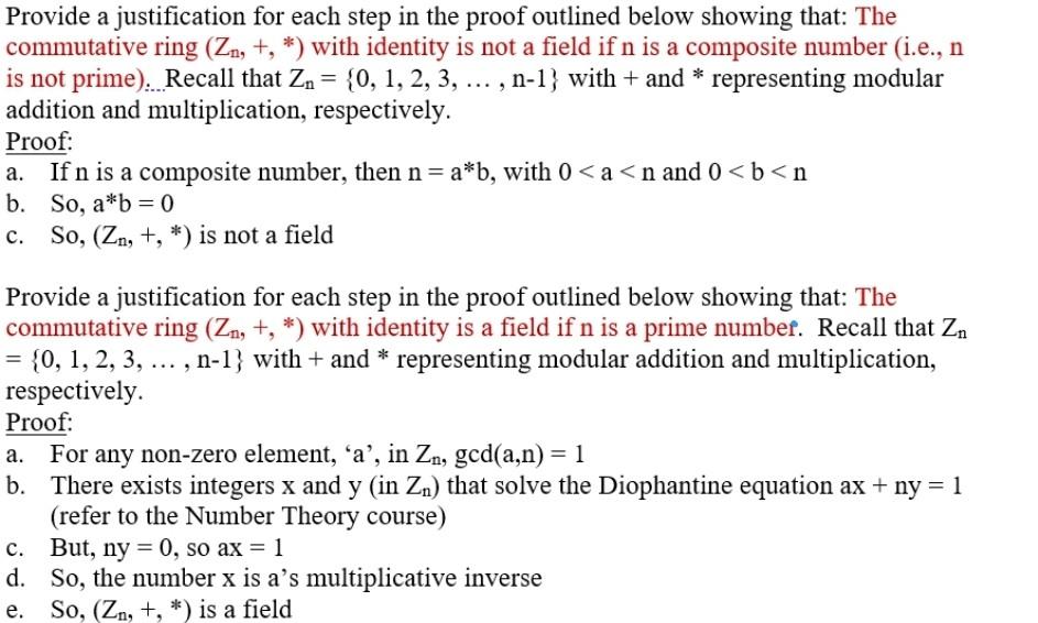 Solved Provide a justification for each step in the proof | Chegg.com