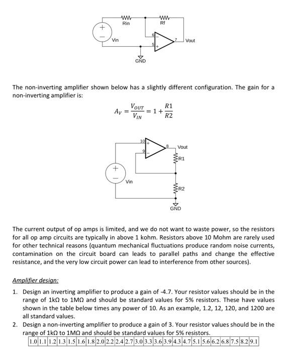 Solved The non-inverting amplifier shown below has a | Chegg.com