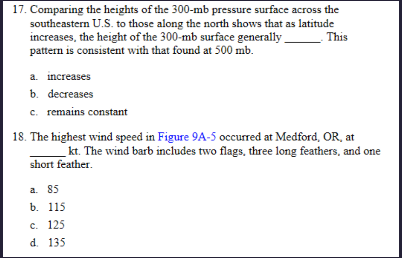 Solved Comparing the heights of the 300-mb ﻿pressure surface | Chegg.com