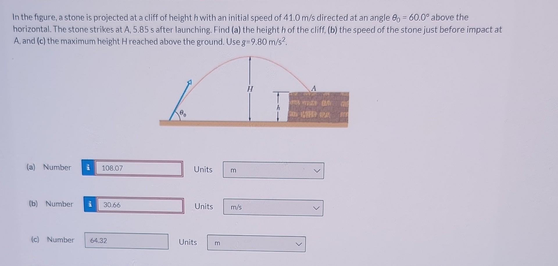 Solved In the figure, a stone is projected at a cliff of | Chegg.com