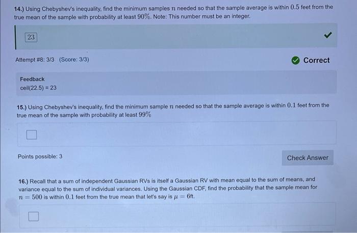 Solved Please show the process for questions 14-16. The | Chegg.com