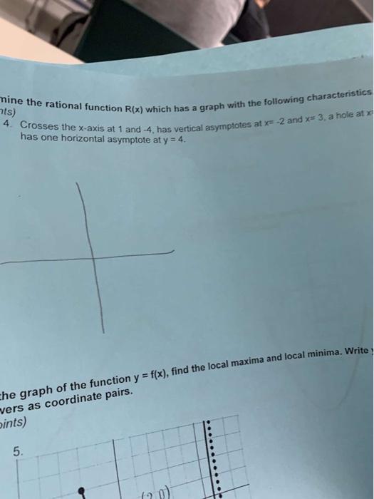 nine the rational function R(x) which has a graph | Chegg.com
