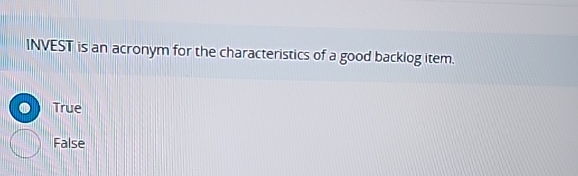 Solved INVEST is an acronym for the characteristics of a | Chegg.com