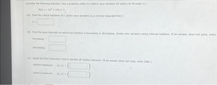 Solved Consider the following function. Use a Graphing | Chegg.com