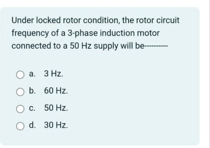 Solved Under locked rotor condition, the rotor circuit | Chegg.com