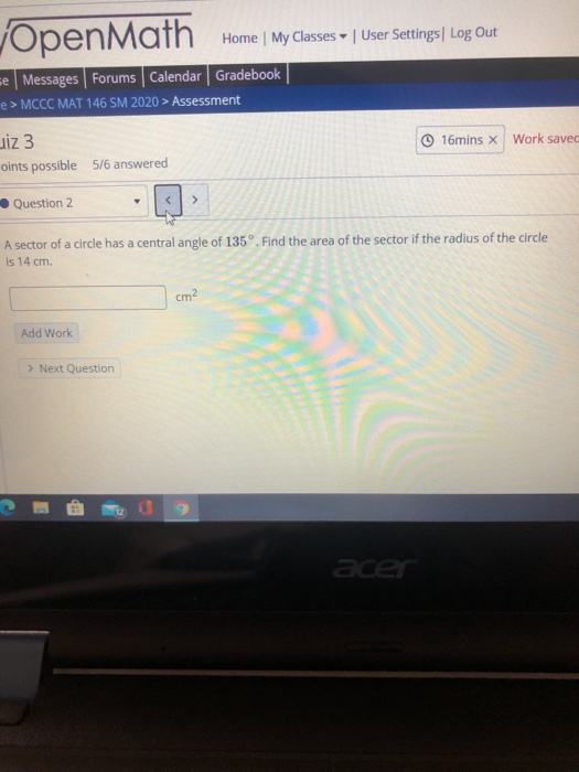Solved OpenMath Home | My Classes - User Settings Log Out Se | Chegg.com