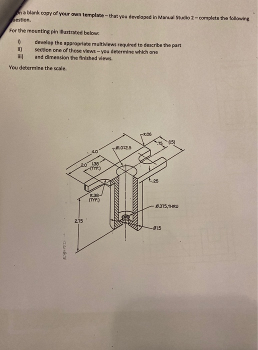 Solved 222 sheet, for each part multiviews below: mplete an | Chegg.com
