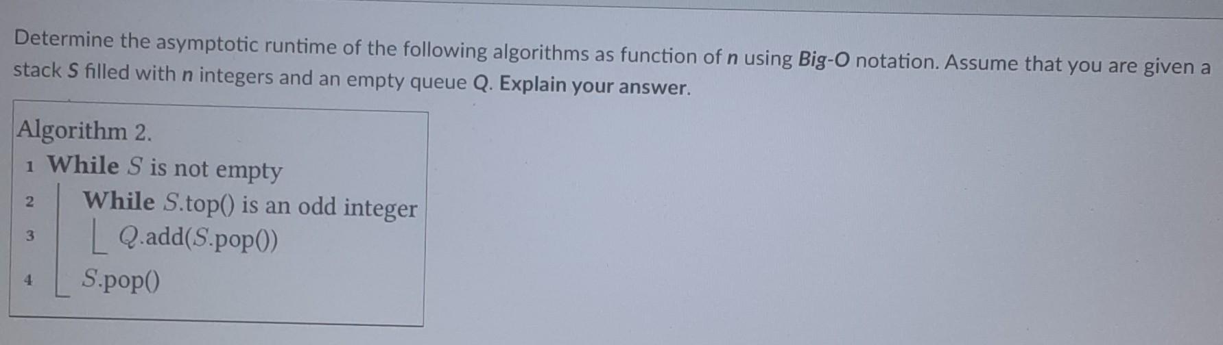 Solved Determine the asymptotic runtime of the following | Chegg.com