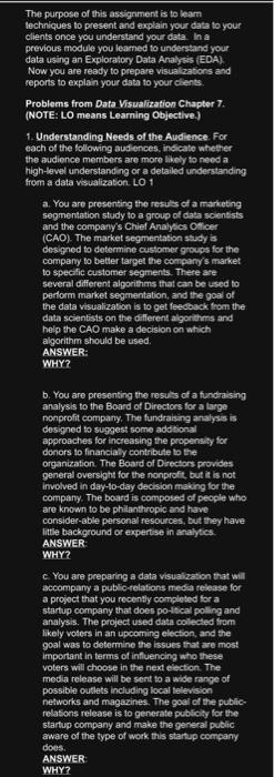 Solved The purpose of this assignment is to learn techniques | Chegg.com