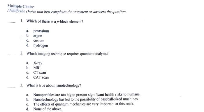 Solved Multiple Choice Identify the choice that best | Chegg.com