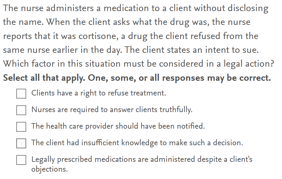 Solved The nurse administers a medication to a client | Chegg.com