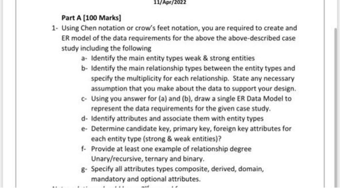 Solved 11/Apr/2022 Part A [100 Marks] 1. Using Chen notation | Chegg.com