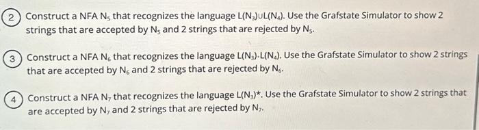 Solved Construct a NFA N5 that recognizes the language | Chegg.com