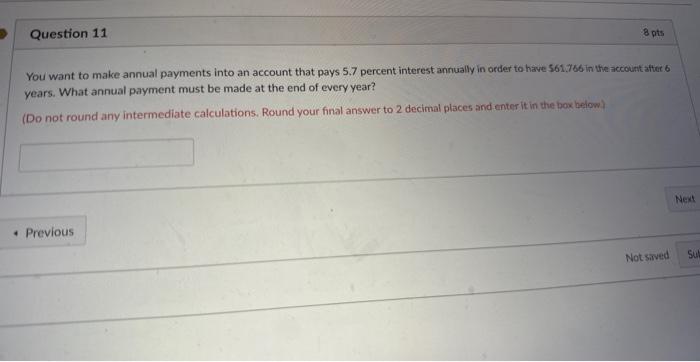 Solved You want to make annual payments into an account that | Chegg.com