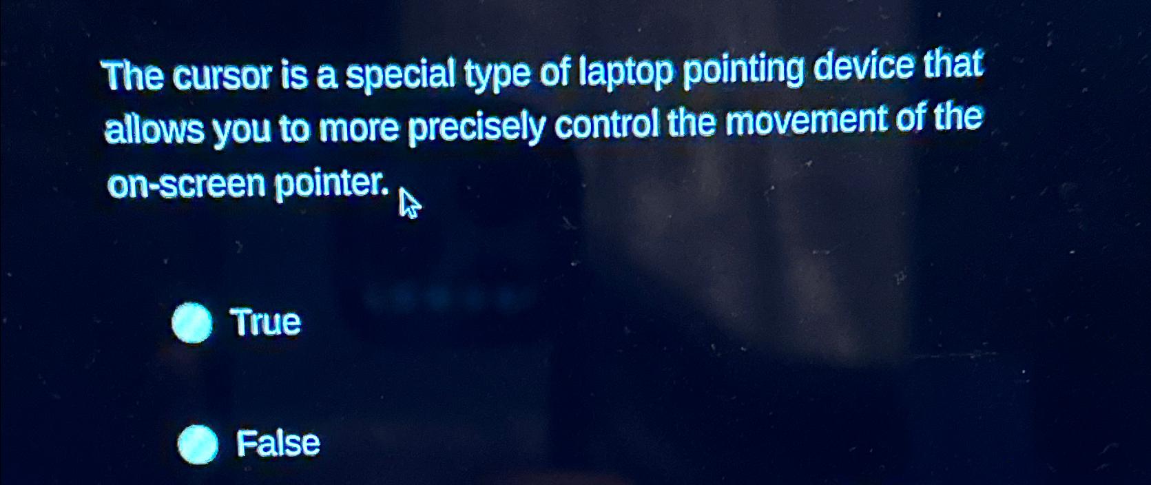 Solved The cursor is a special type of laptop pointing | Chegg.com