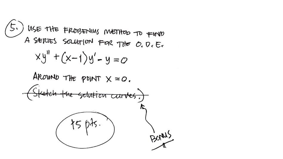 Solved 15. USE THE FROBENIUS METHOD TO FIND A SERIES | Chegg.com
