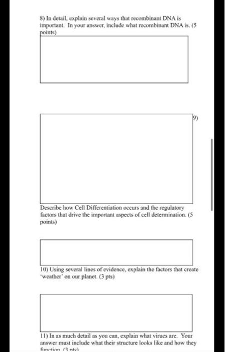 Solved 8) In detail, explain several ways that recombinant | Chegg.com