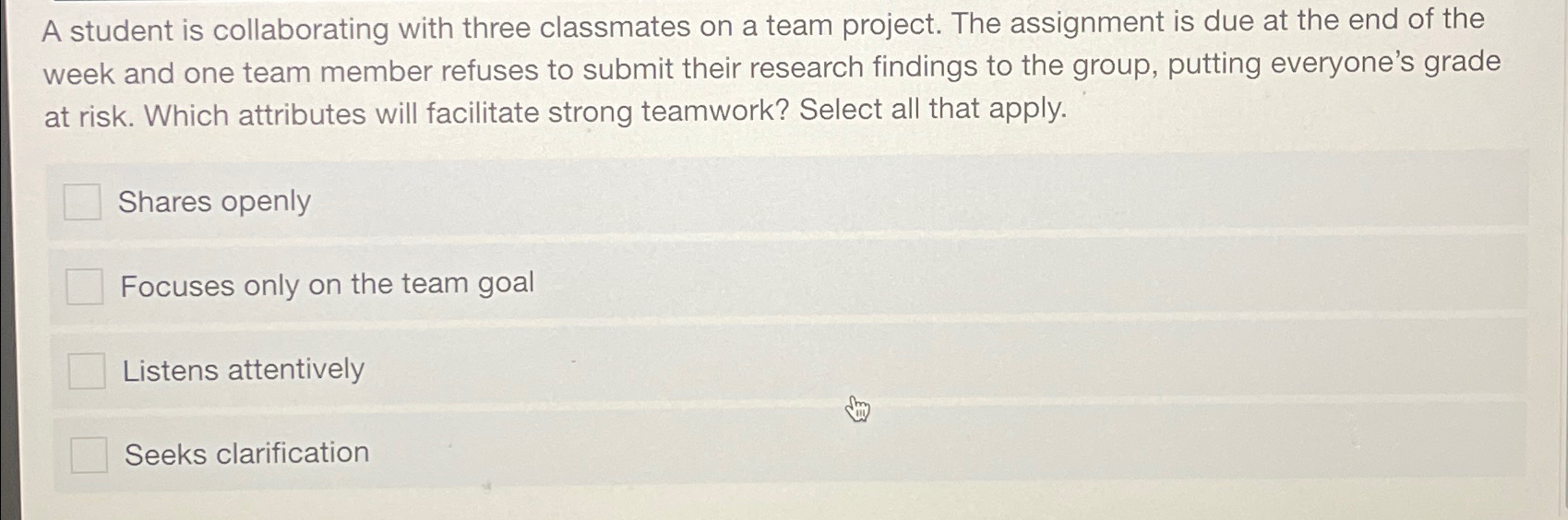Solved A student is collaborating with three classmates on a | Chegg.com