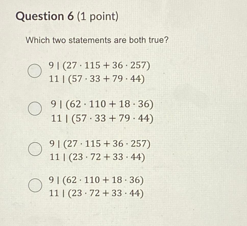 Solved Question 6 (1 ﻿point)Which two statements are both | Chegg.com