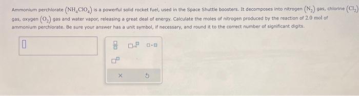 Solved Ammonium perchlorate (NH4ClO4) is a powerful solid | Chegg.com