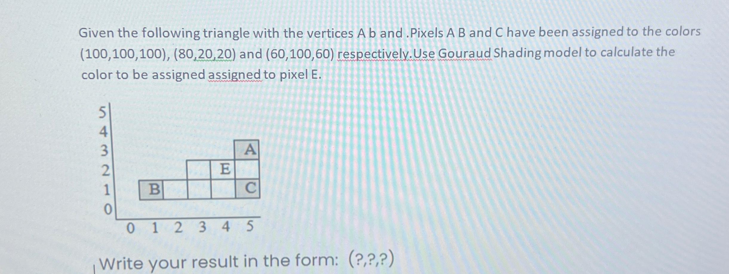 Solved Given the following triangle with the vertices AB | Chegg.com